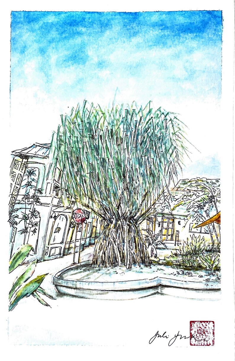 Art Print - Watercolor, Pen Drawing, Landscapes by Julie Y. - Etsy