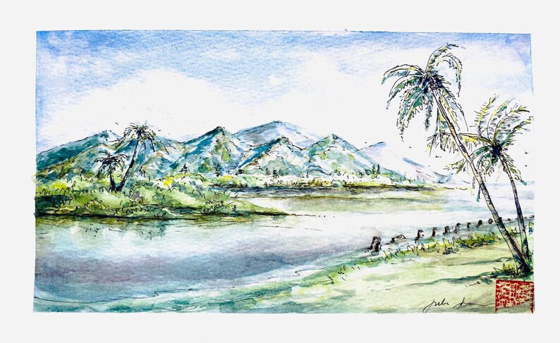 Art Print - Watercolor, Pen Drawing, Landscapes by Julie Y. - Etsy