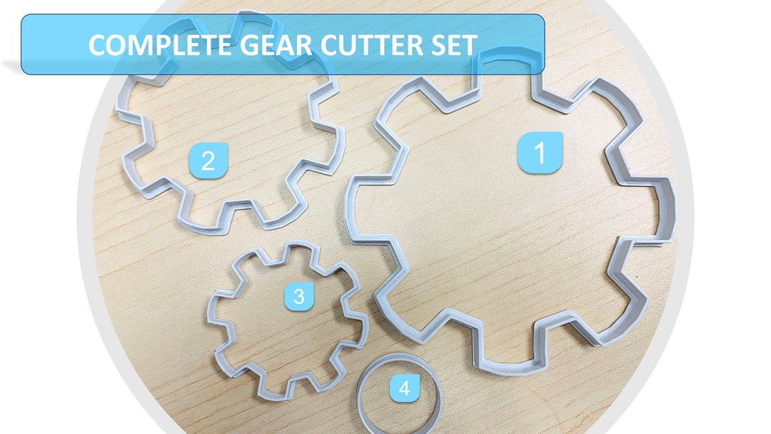 Gear 4 Piece Set Shape Cutter for Cookies or Fondant, Play Doh - Etsy