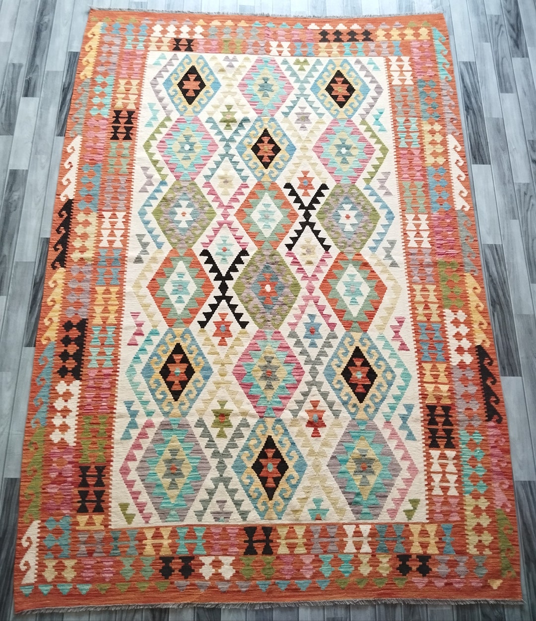 Kilim Rug Classic, Handmade Artisan Afghan Turkish Navajo Natural Wool ...