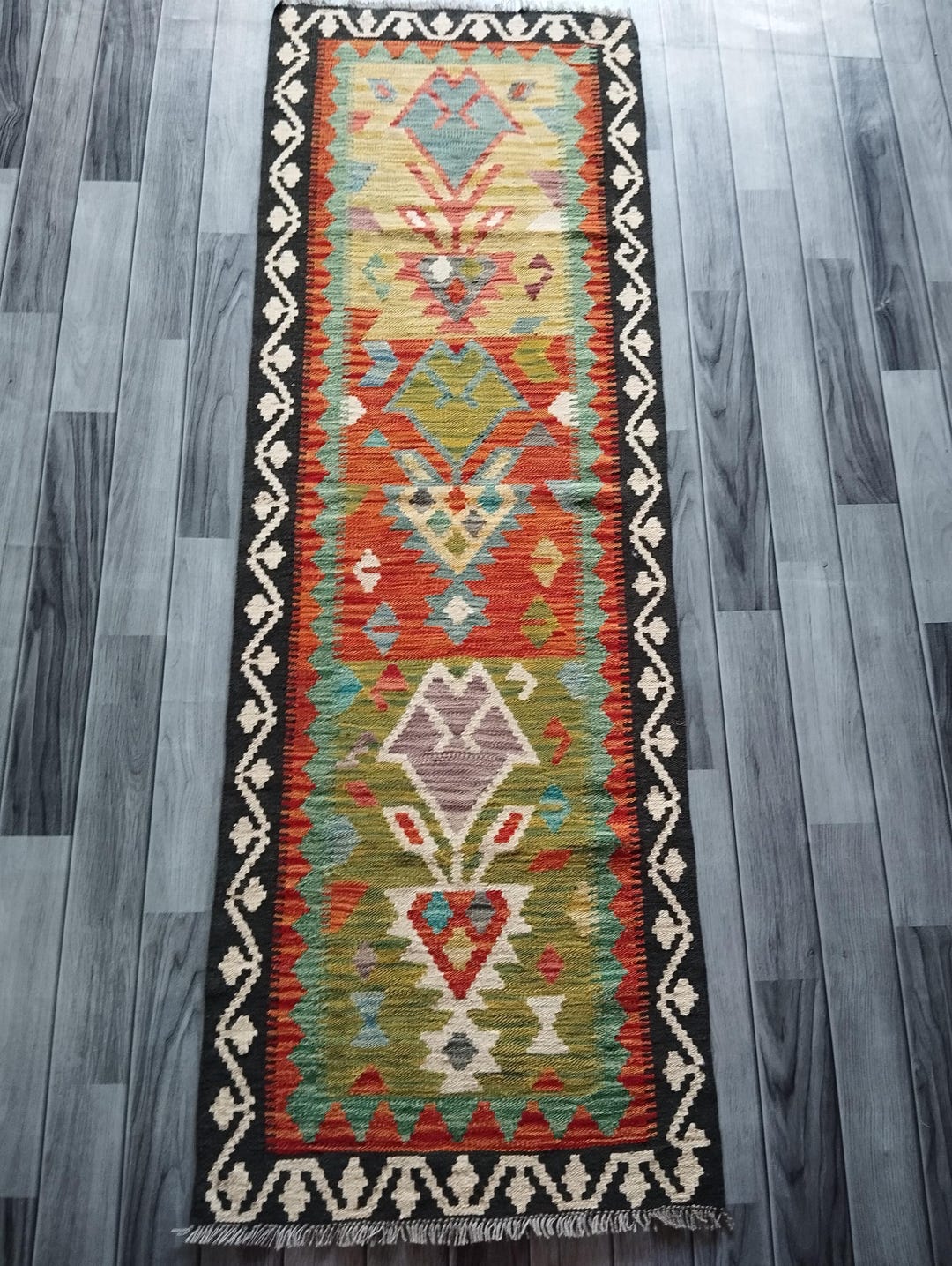Heritage Runner Rug, Handmade Artisan Afghan Turkish, Scandinavian ...