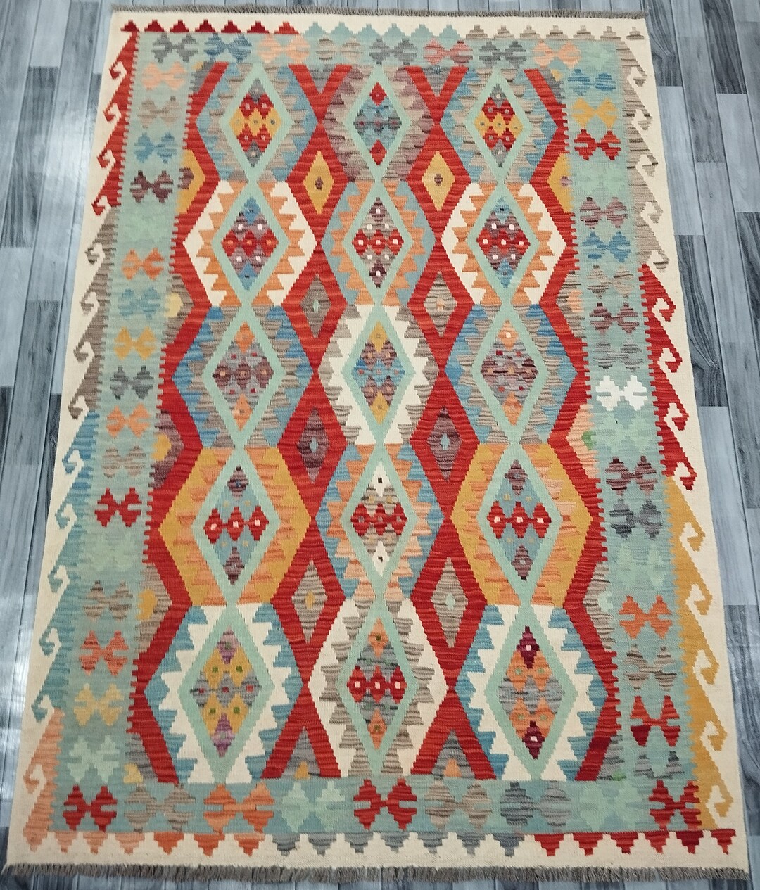 Handmade Kilim Rug, Traditional Artisan Afghan Turkish Aztec Navajo ...