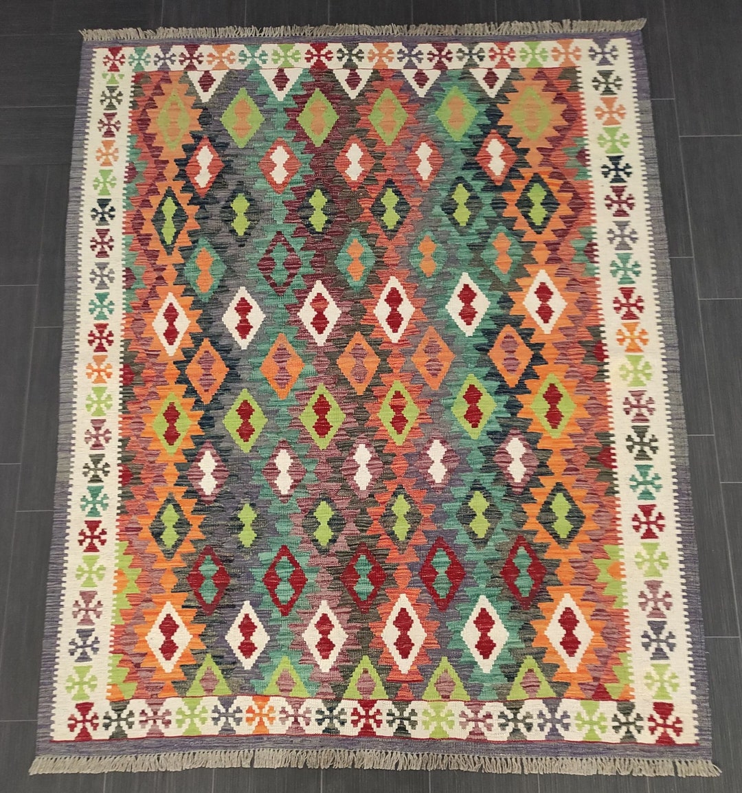 Heritage Kilim Rug, Handmade Artisan Afghan Turkish Aztec Wool Kilim ...