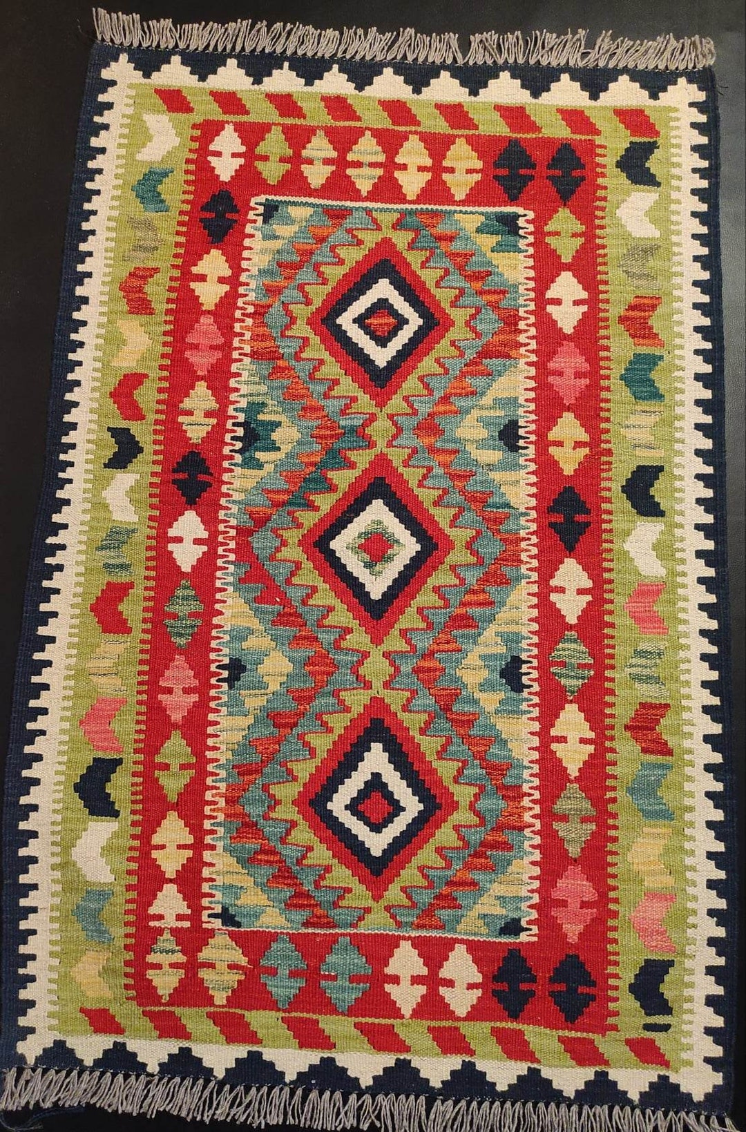 Kilim Rug Vintage, Handwoven Artisan Afghan Turkish Aztec Natural Wool ...