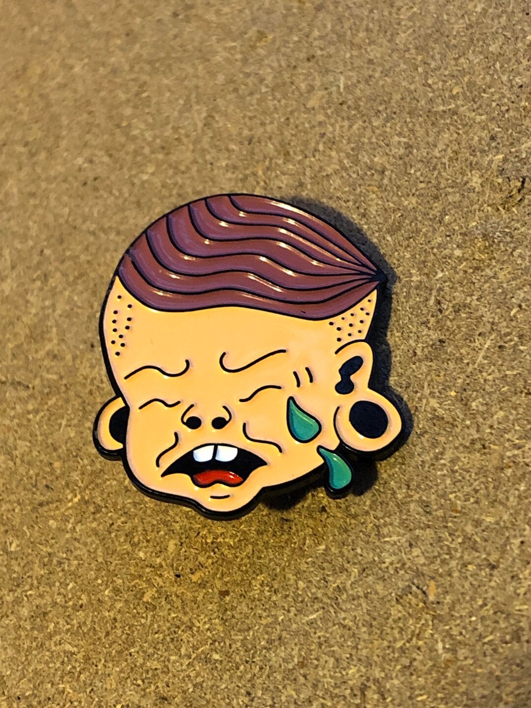 Crying Punk Baby Hard Enamel Pin - Etsy