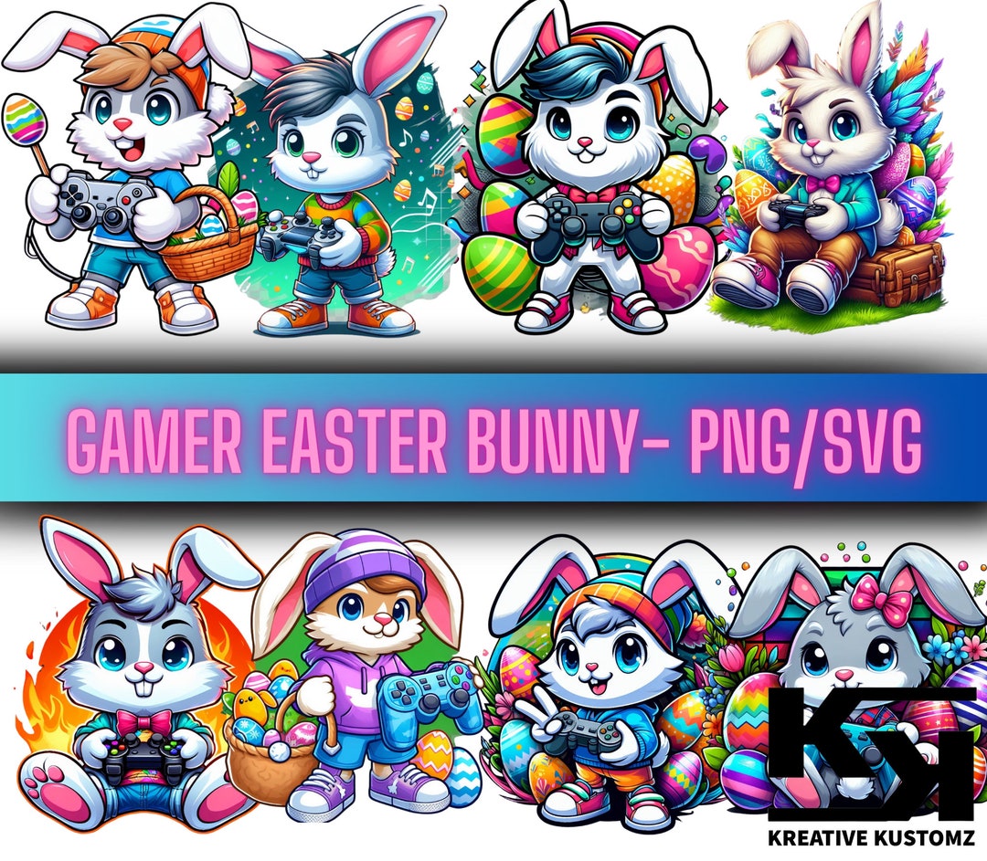 GAMER EASTER BUNNIES — Png/svg - Etsy