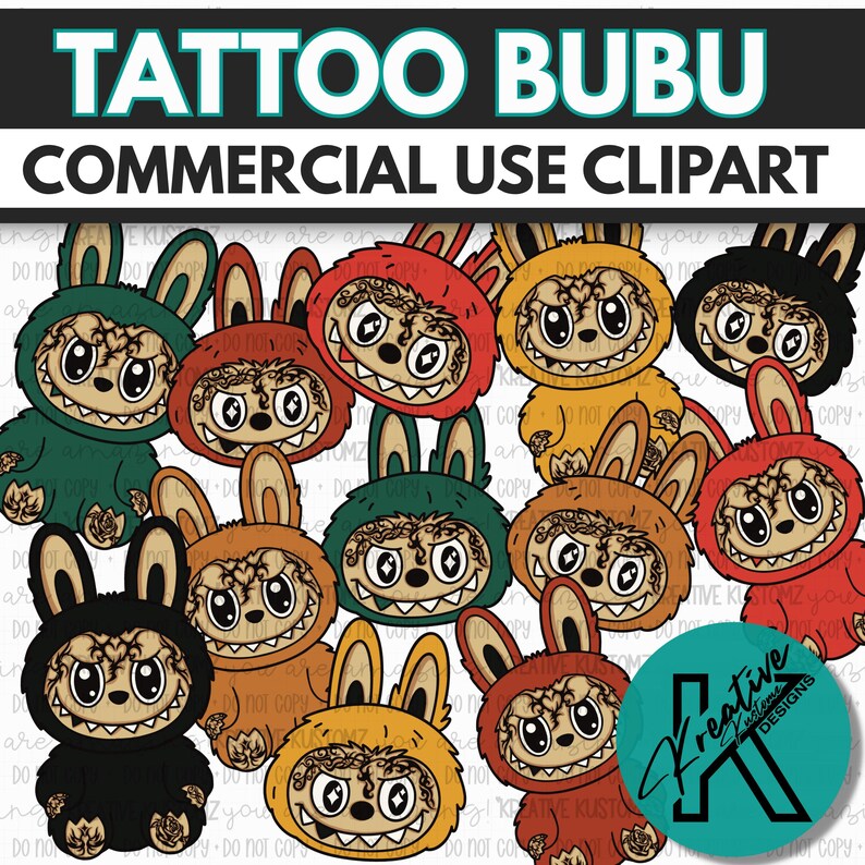 Tattoo Bubu V1 | Digital Clipart Bundle | Transparent | Premium ...