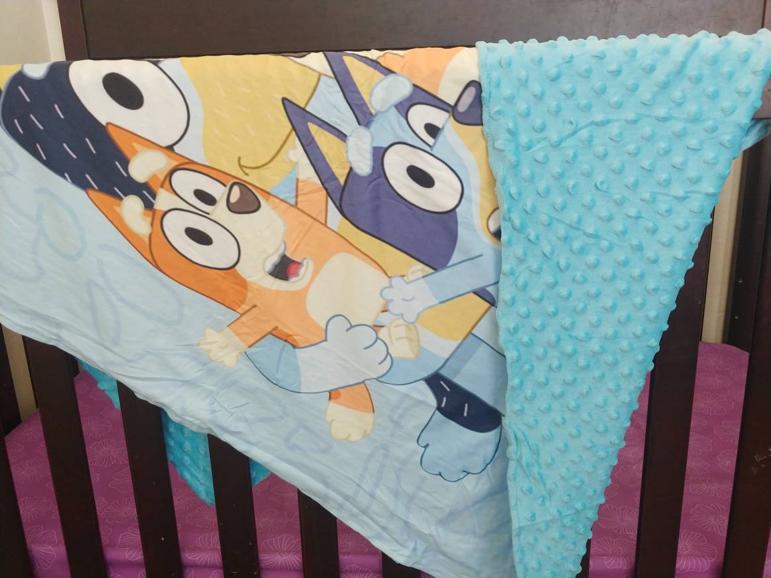 Large Bluey Soft Minky Blankets Crib Sized | Etsy