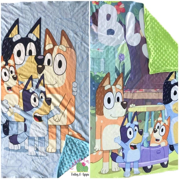 Large Bluey Soft Minky Blankets Crib Sized | Etsy