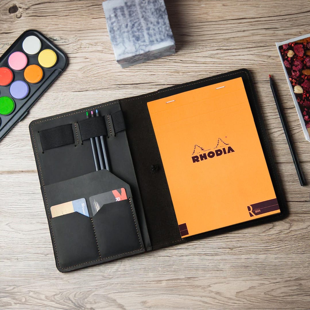 Custom Leather Rhodia Cover, Rhodia Notebook Cover, Rhodia A5 Cover ...