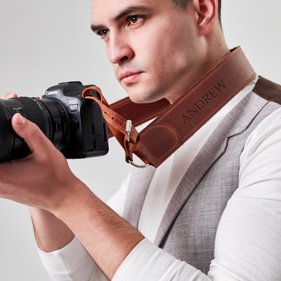 Leather Camera Strap With Name, Custom Camera Strap Logo, Photographer ...