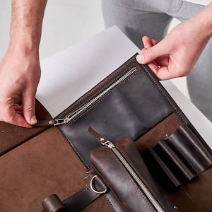 Leather Bartender Bag No Tools, Bartender Roll, Cocktail Tool Roll ...