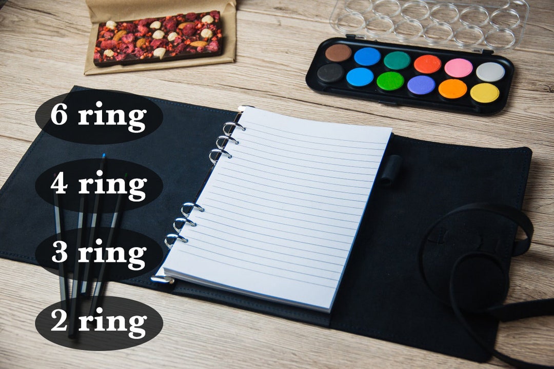 Leather 6 Ring Binder,personalized Refillable Leather Journal,leather ...