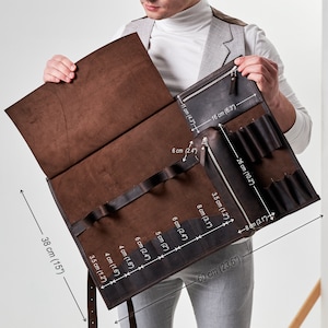 Leather Bartender Bag No Tools, Bartender Roll, Cocktail Tool Roll ...