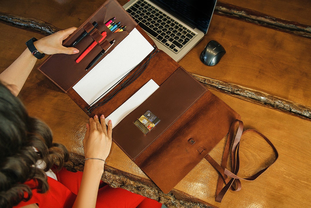 Leather Notebook Cover With Logo, Personalized Notebook Cover, Leather ...