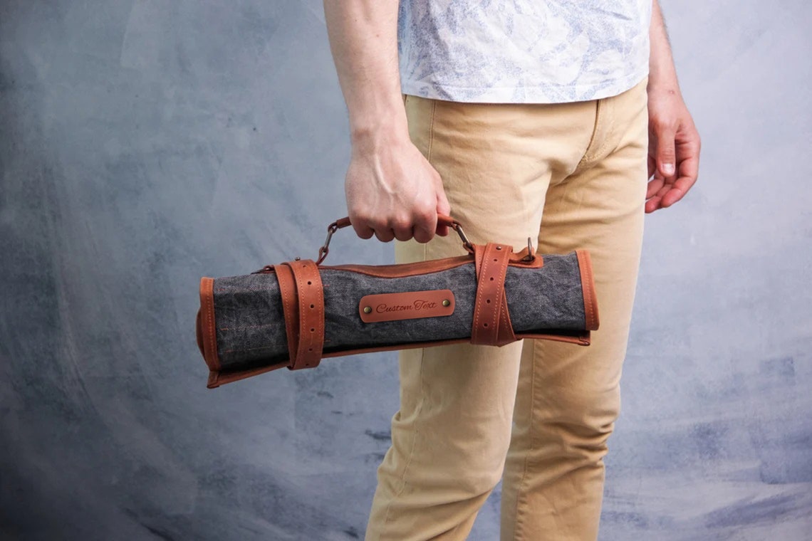 Knife Storage Rollcanvas Chef Knife Rollchef Roll Bagknife - Etsy