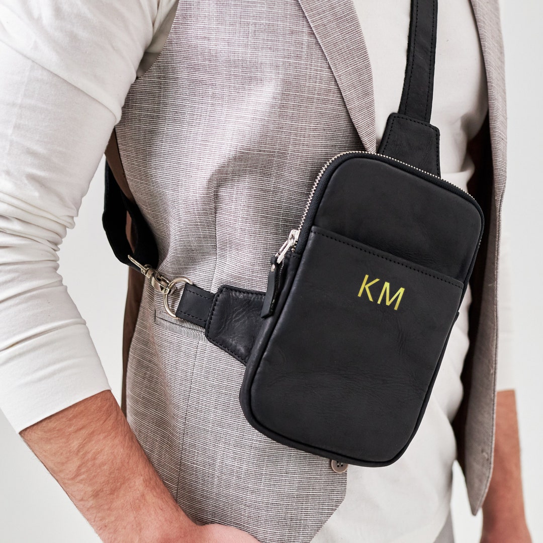 Leather Crossbody Bag Men, Personalized Crossbody Bag for Men, Mens ...
