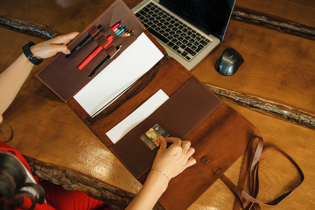 Engraved Leather Notebook Cover, Monogrammed Notebook Cover, Handmade ...