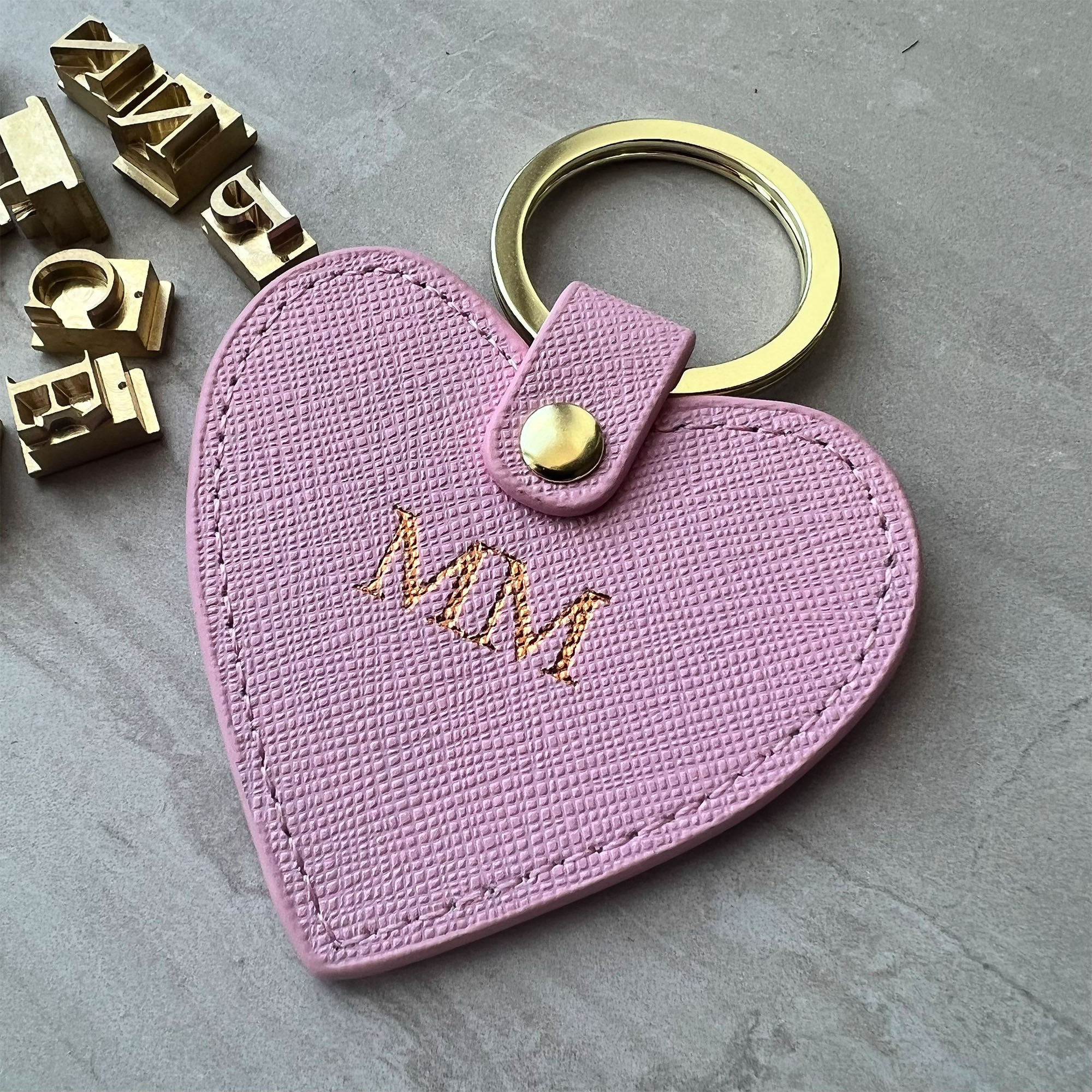 Personalised Leather Keychain Custom Initials Keyring New - Etsy