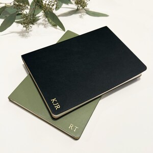 Personalised Notebook Hand Stamped Journal Custom Initials Lined Note ...