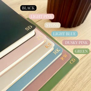 Personalised Notebook: Hand Stamped Initial Journal | A5 PU Leather ...
