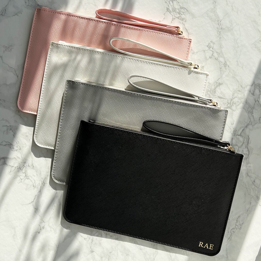 Personalised PU Leather Pouch Custom Initials Purse - Etsy