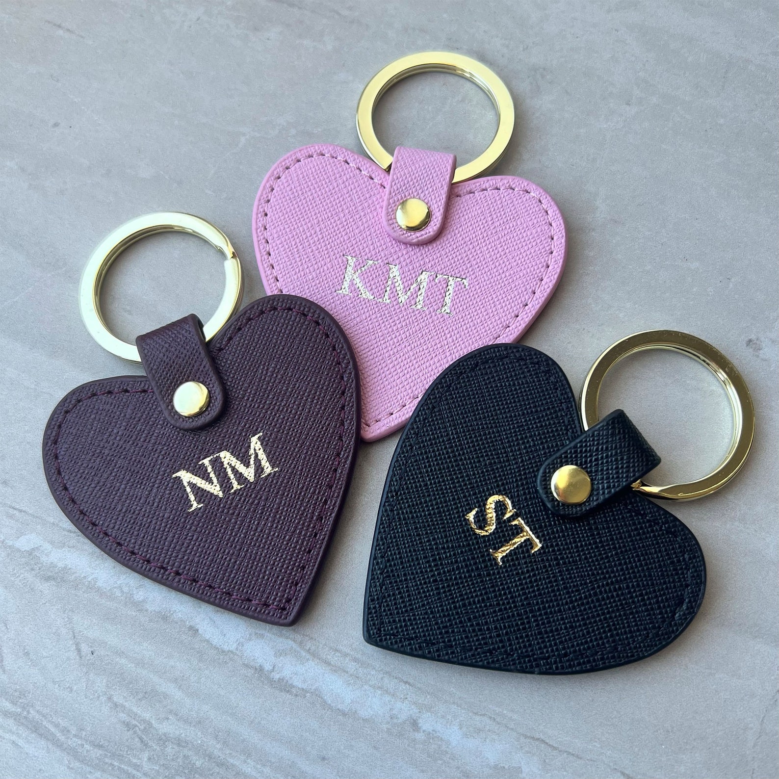 Personalised Leather Keychain Custom Initials Keyring New - Etsy