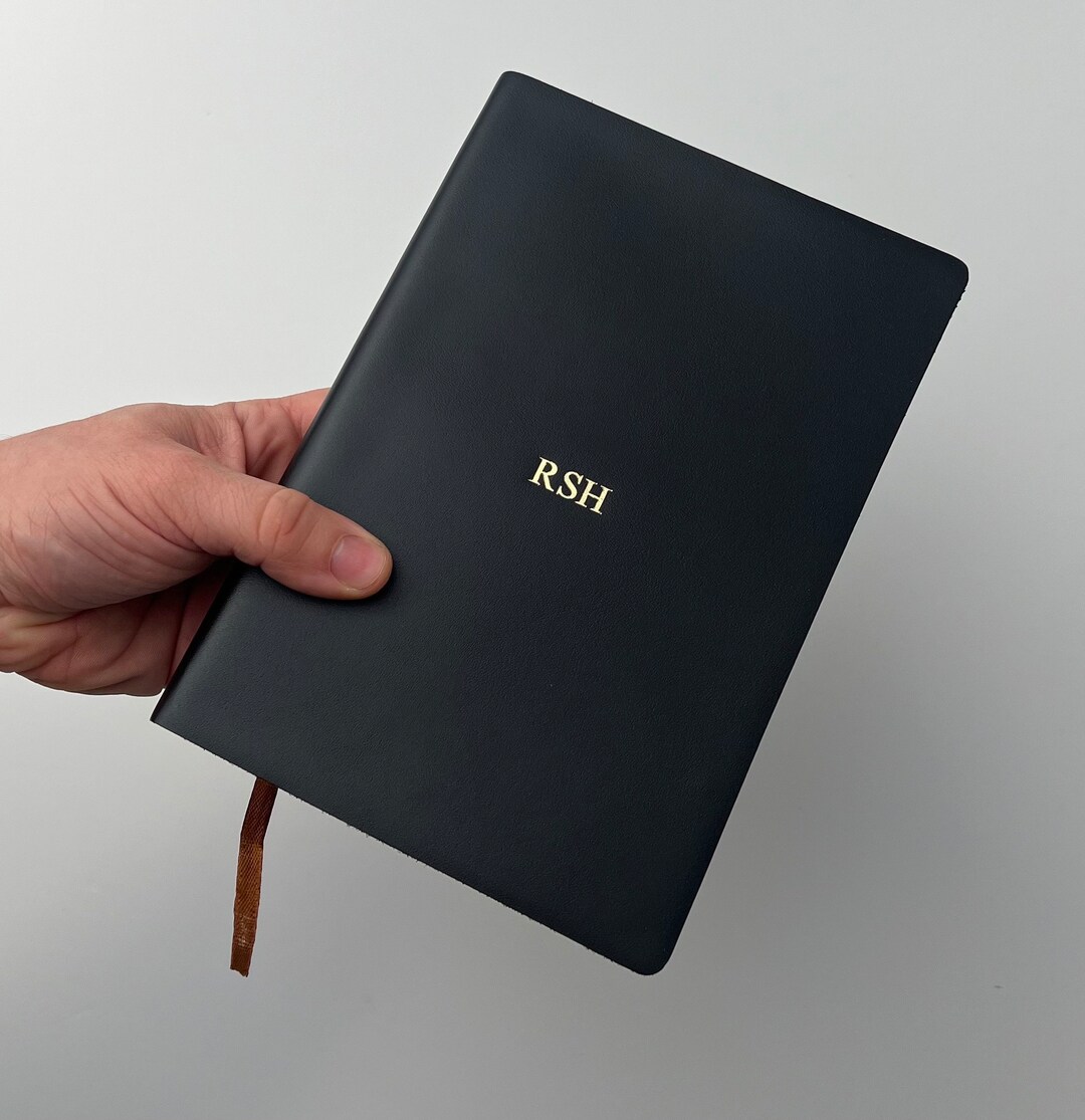 Personalised Leather Notebook - Hand Stamped Journal - Custom Initials ...