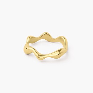 Wavy Gold Ring Irregular Stacking Ring Gold Wave Ring 18k Gold Stackable Ring - Etsy