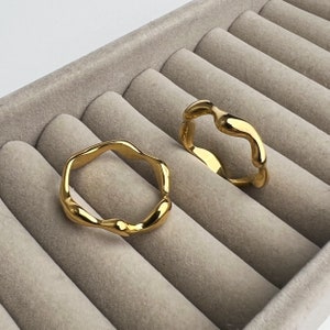 Wavy Gold Ring Irregular Stacking Ring Gold Wave Ring 18k Gold Stackable Ring - Etsy