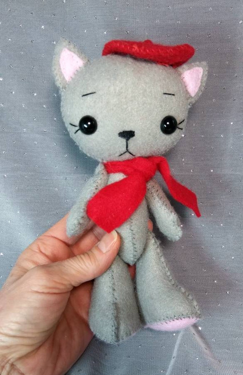 Purri the Artistic Cat Hand Sewn Handmade Stuffed Felt Animal - Etsy