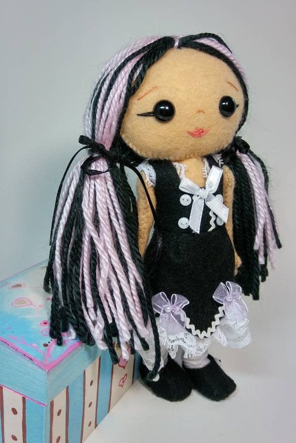 Goth Lolita Doll 'little Raven' Hand Sewn Handmade - Etsy