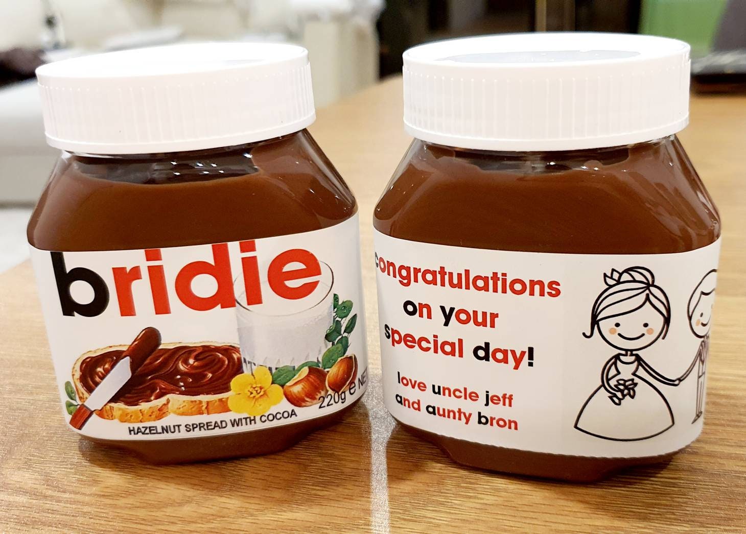 Nutella Jar With Personalised Custom Labels Made to Order - Etsy Australia