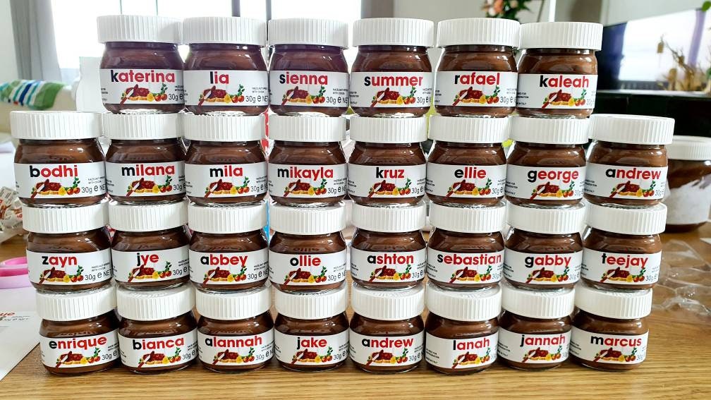 Nutella Jar With Personalised Custom Labels Made to Order - Etsy Australia