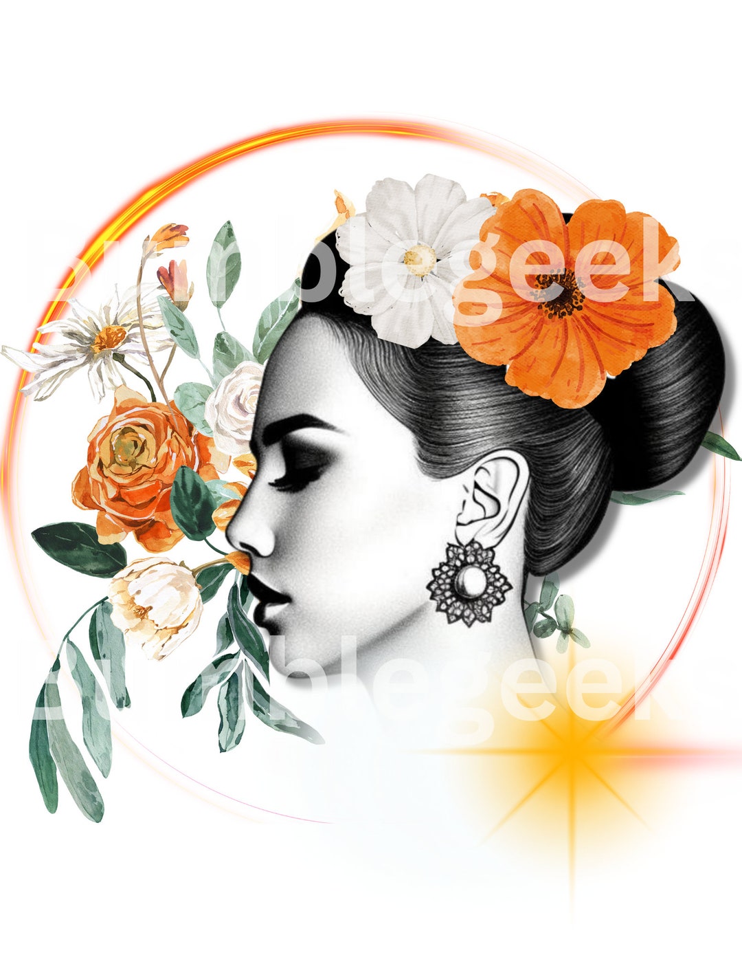 Flower Woman, Vintage, Retro, Pin Up, Flowers, PNG, JPEG - Etsy