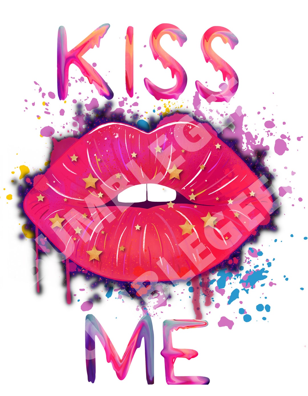 Kiss Me, Watercolor Kiss Me, Watercolor Art, Valentine's Day, Love ...