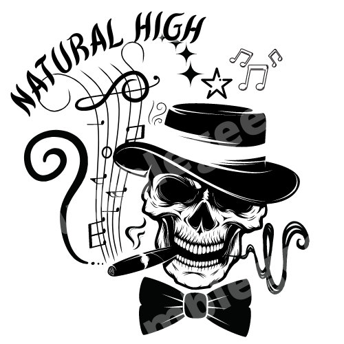 Natural High, Old School, Skull, 420, Music, Oldies, PNG, JPEG - Etsy