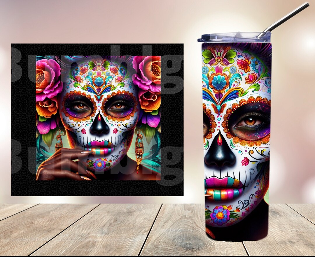 Dia De Los Muertos Woman, Day of the Dead, Sugar Skull, 20oz Straight ...