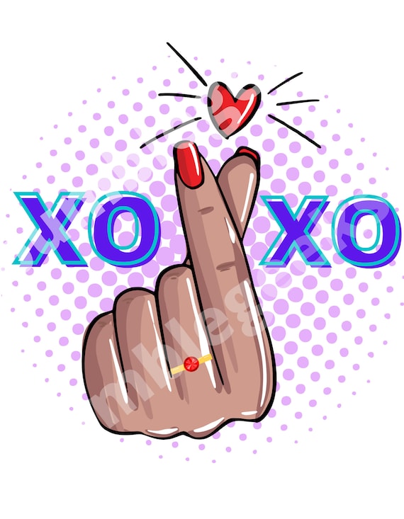 XOXO Love Woman Hand Heart Pop Art Comic Art Nails - Etsy