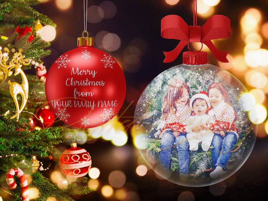 DIGITAL Christmas Ornament Photo Card, Personalized Christmas Card ...