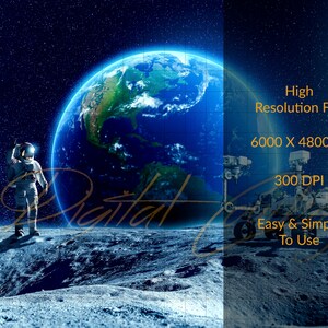 Moon Walk Space Digital Background, Outer Space Background, Astronaut ...
