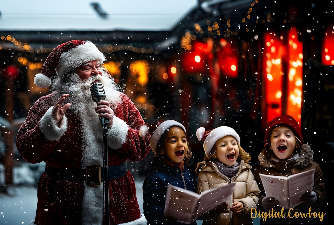 Singing Santa Claus Christmas Digital Background (8480x5725 Pixels) - Etsy