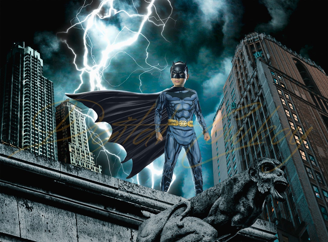 Superhero, Rooftop, Digital Background, Digital Backdrop, Night, City ...