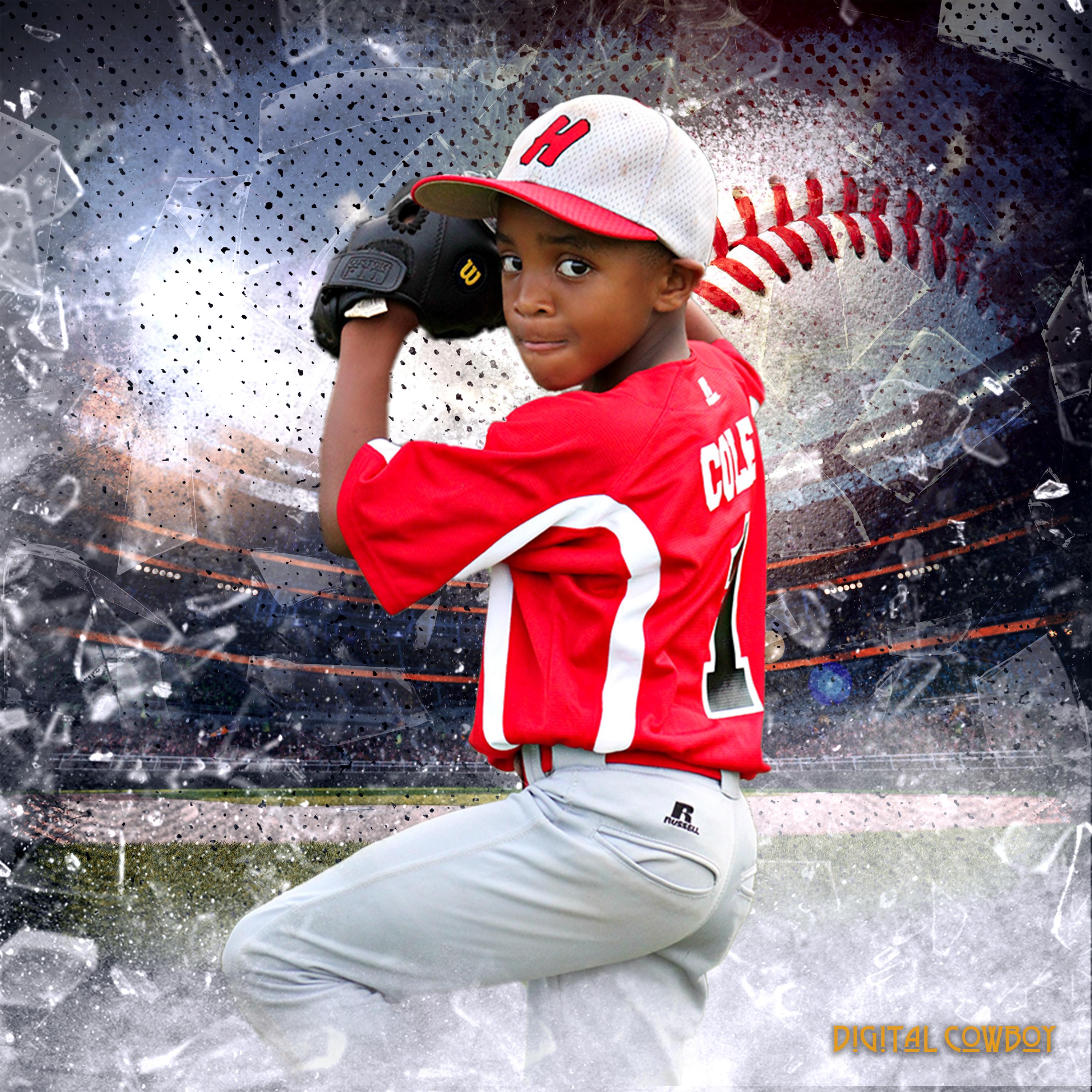 Baseball Digital Background: Shattered Glass, Stadium Lights (JPG File ...