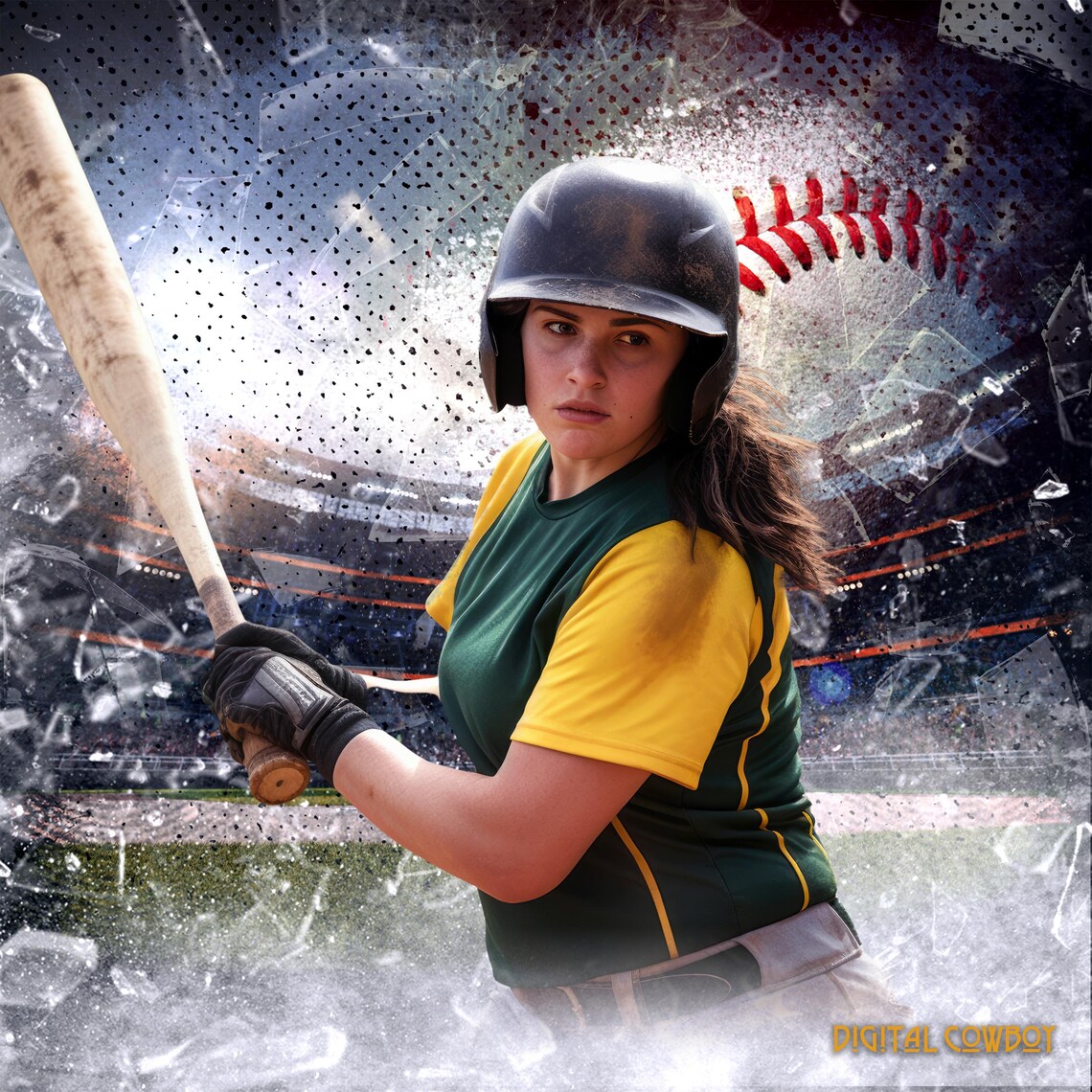 Baseball Digital Background: Shattered Glass, Stadium Lights (JPG File ...