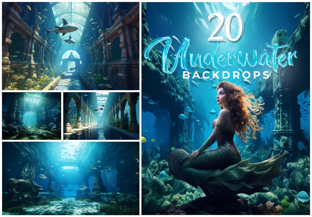 Underwater Sea Explorer Backdrop - Sea Explorer Digital Background ...