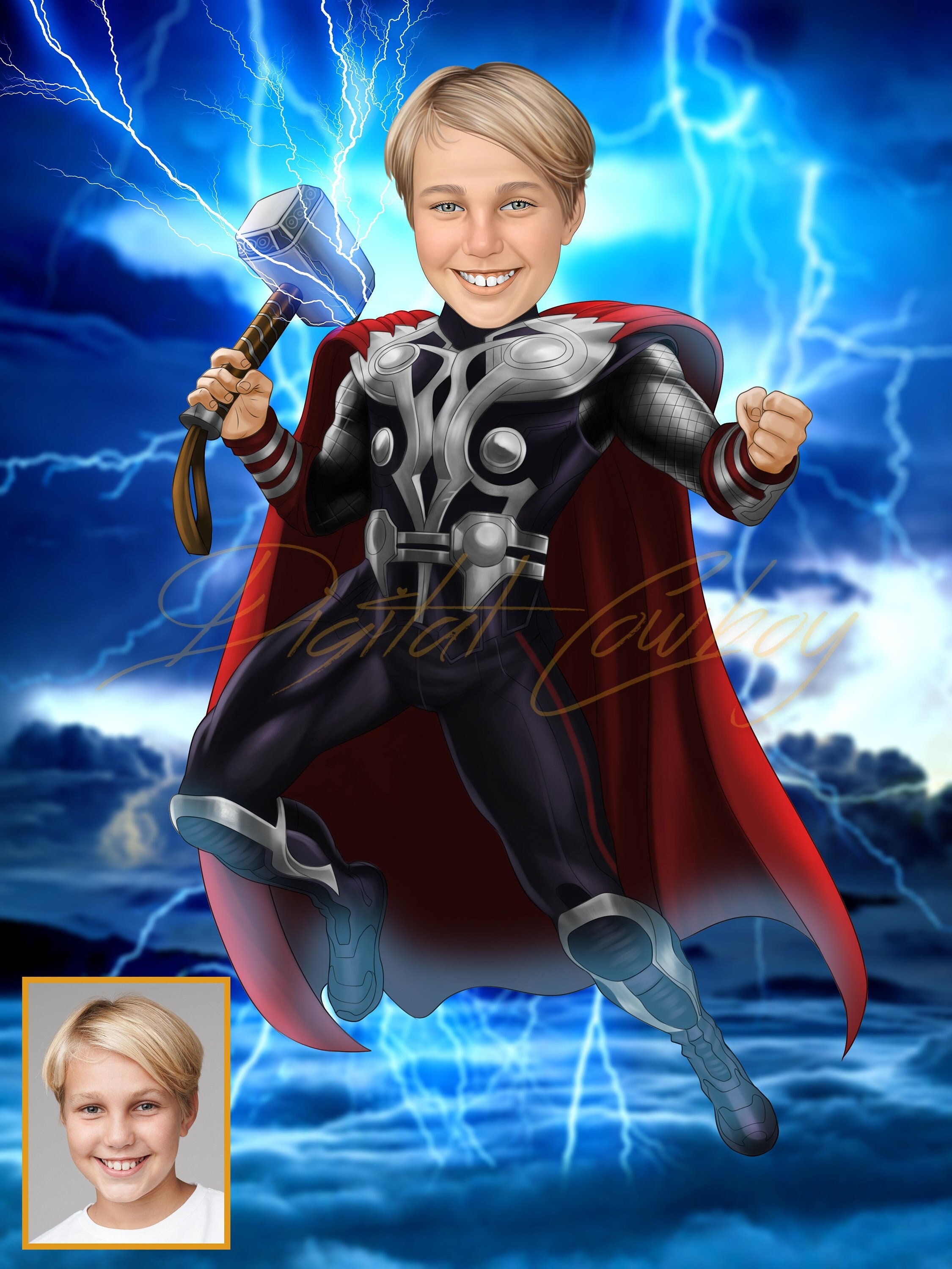 Custom Superhero Portrait Your Own Superhero Portrait From - Etsy