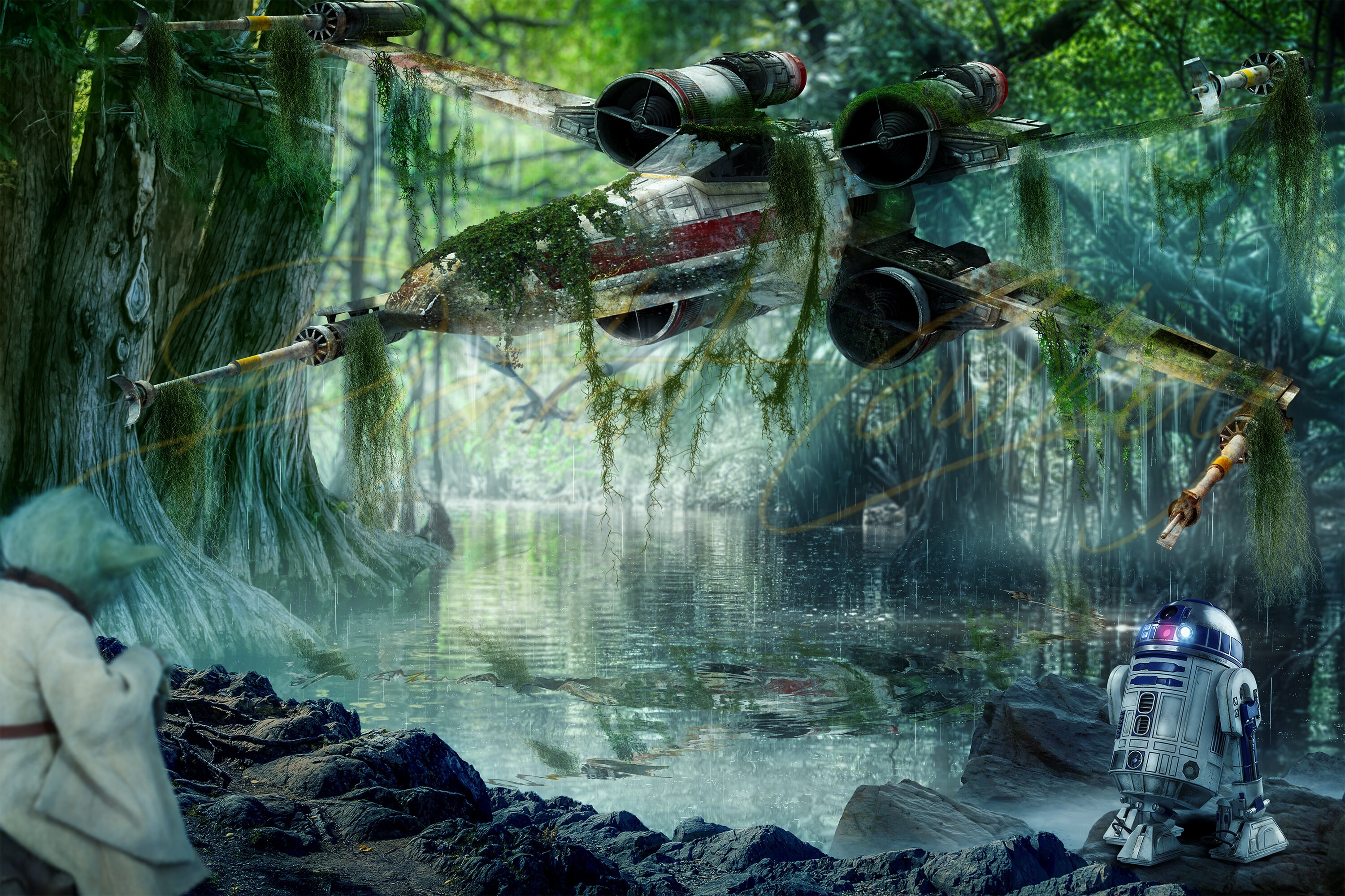 Sci-fi Wars Digital Background Swamp Background Dagobah - Etsy