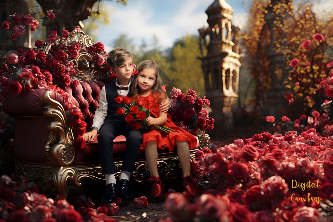 Valentine, Digital Backdrop, Roses Digital Backdrop, Roses Backdrop ...