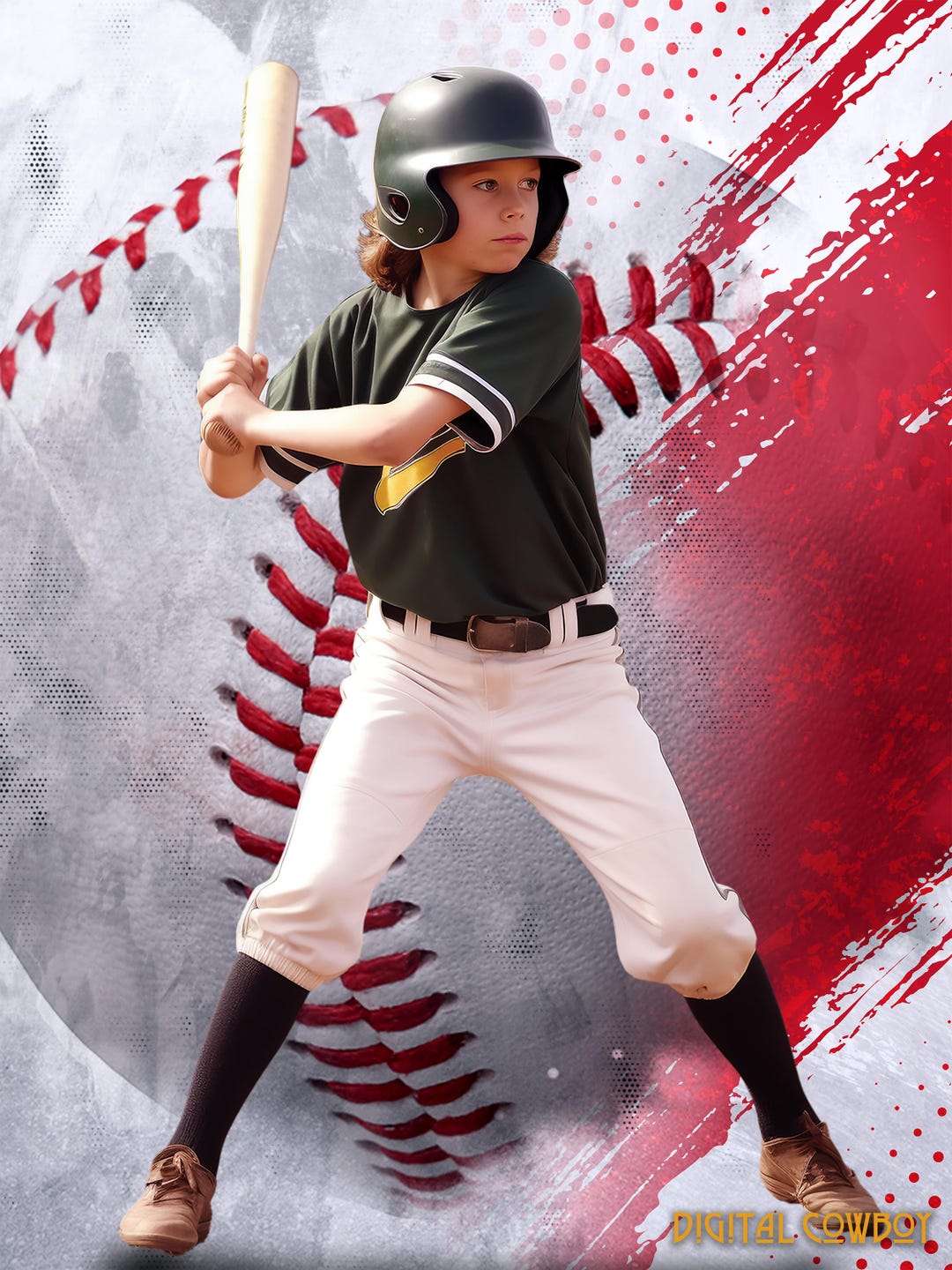 Baseball Player Digital Backdrop: Stadium Lights (JPG Digital Download ...